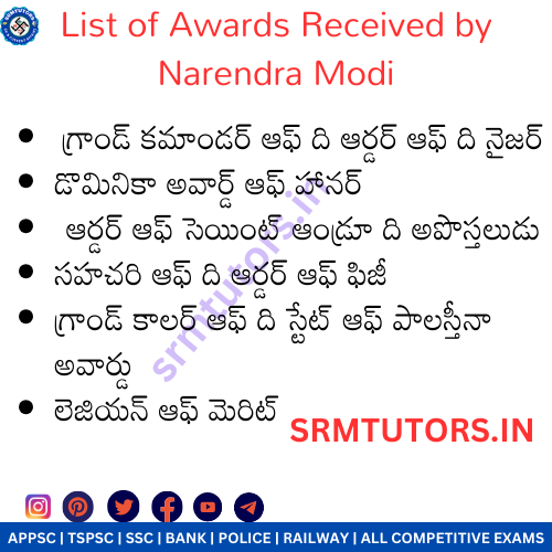 List of Awards Received by Narendra Modi - SRMTUTORS